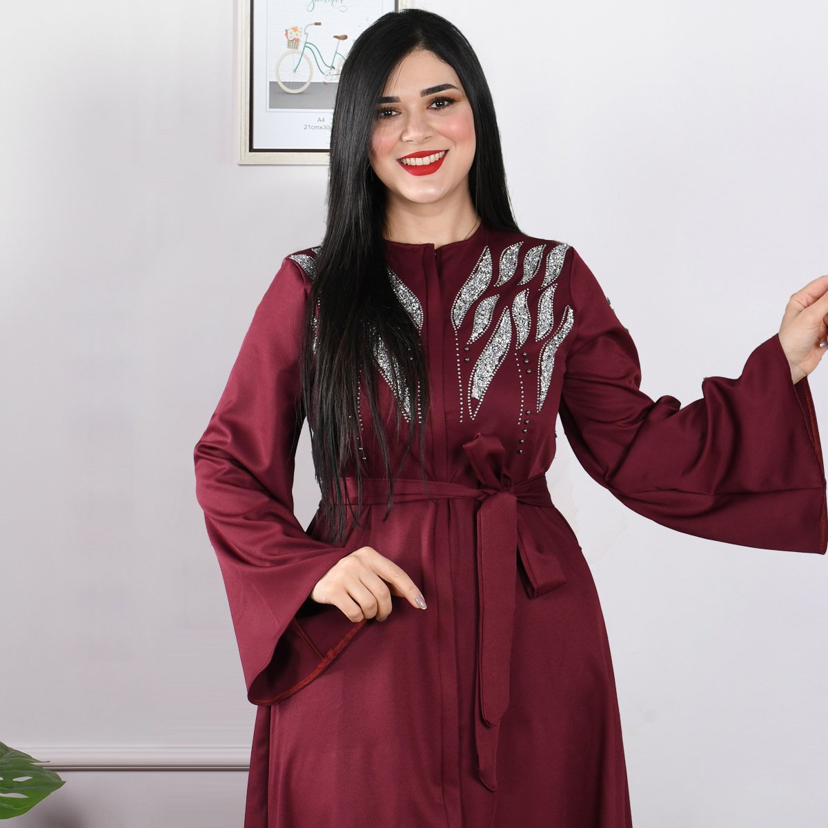 عباية سلطانة أحمر – AB063 - Abayaty