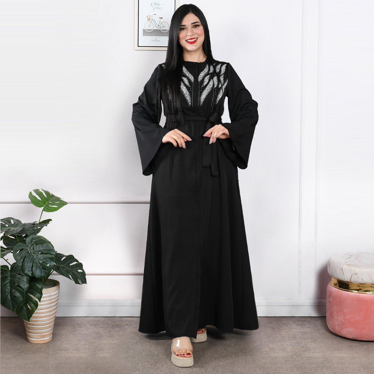 عباية سلطانة أسود – AB060 - Abayaty